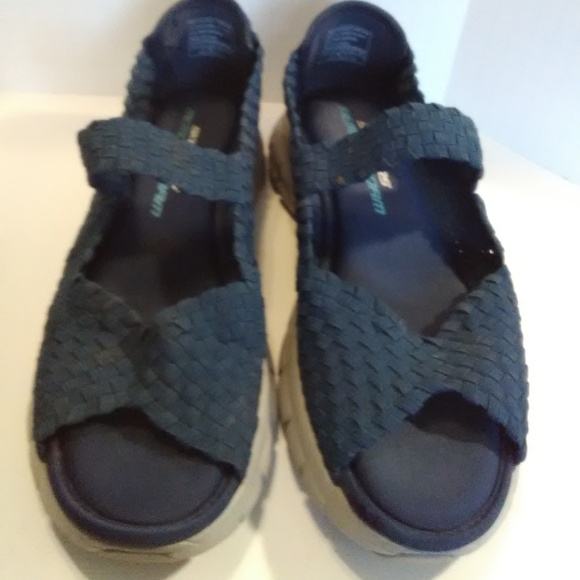 Skechers | Shoes | Skechers Blue Woven Womens Sandals Size 9 | Poshmark